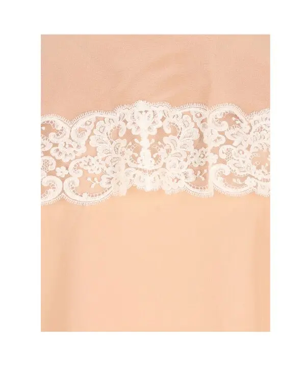 Chloé Lace-trim Tie-neck Blouse - Pink