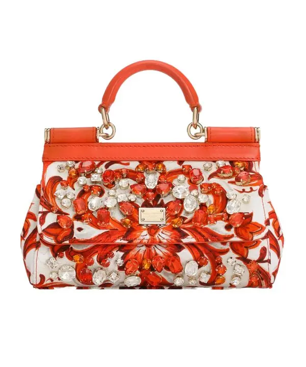 Dolce & Gabbana Mini Sicily Handbag With Embroidery And Bezels - Multi-color