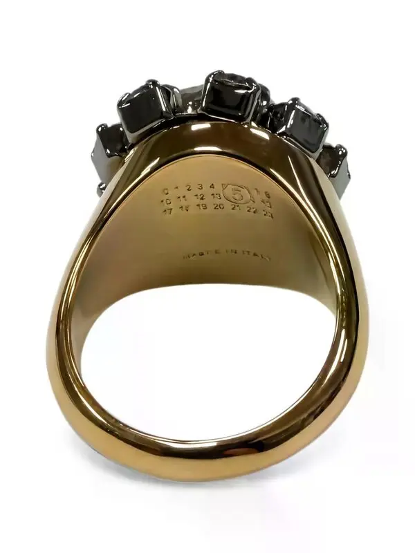 MAISON MARGIELA Crystal Embellished Floral Motif Ring - Gold