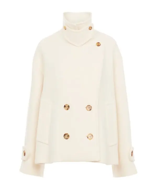 Chloé Double-breasted Wool Coat - Eden White
