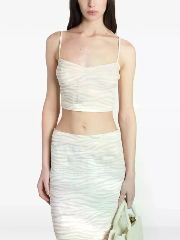 MC2 SAINT BARTH Zebra Print Cropped Top