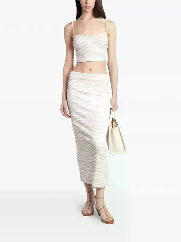 MC2 SAINT BARTH Zebra Print Cropped Top