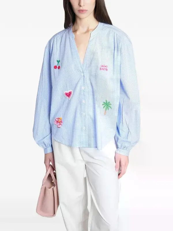 MC2 SAINT BARTH Embroidered Check Blouse