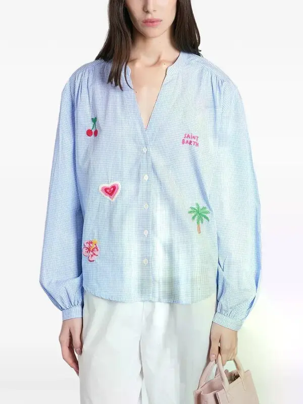 MC2 SAINT BARTH Embroidered Check Blouse