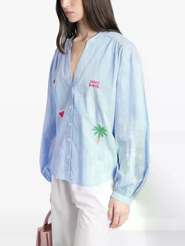 MC2 SAINT BARTH Embroidered Check Blouse