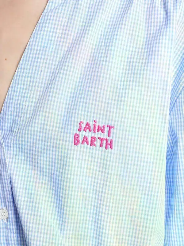 MC2 SAINT BARTH Embroidered Check Blouse