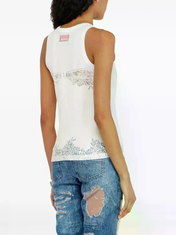 DIESEL® Lace-print Ribbed T-shirt