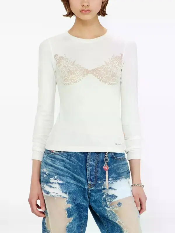 DIESEL® X Tinder Lace-print Ribbed T-shirt