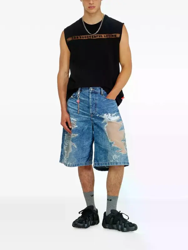 DIESEL® Sleeveless Slogan Print T-shirt