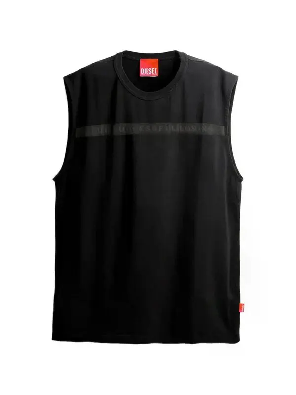 DIESEL® Sleeveless Slogan Print T-shirt
