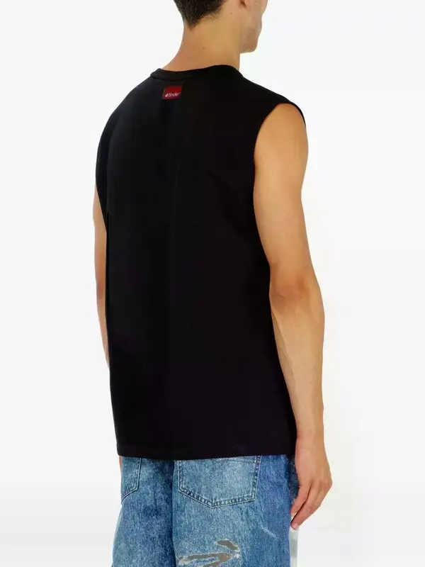 DIESEL® Sleeveless Slogan Print T-shirt