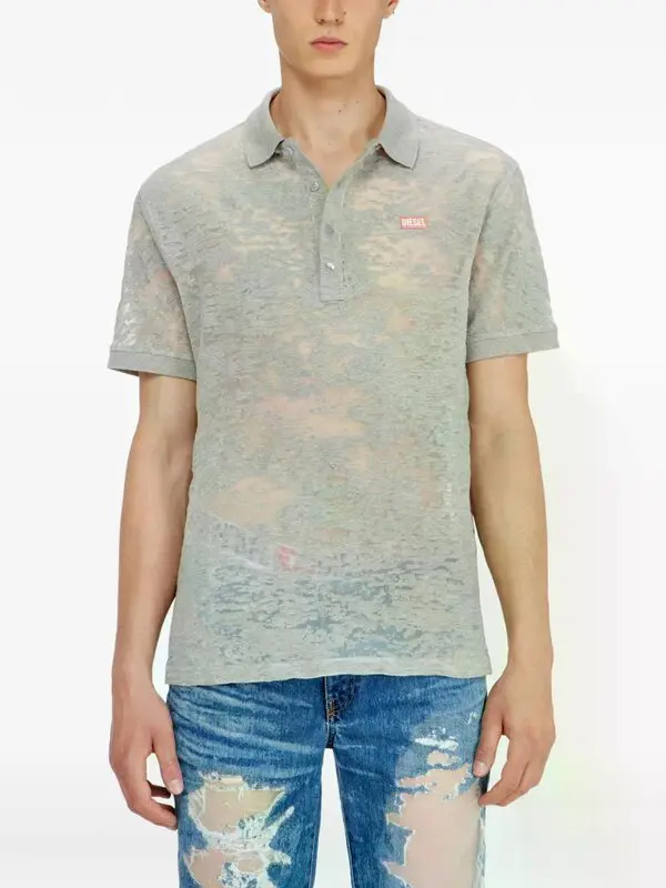 DIESEL® X Tinder Distressed-effect Logo-patch Polo Shirt