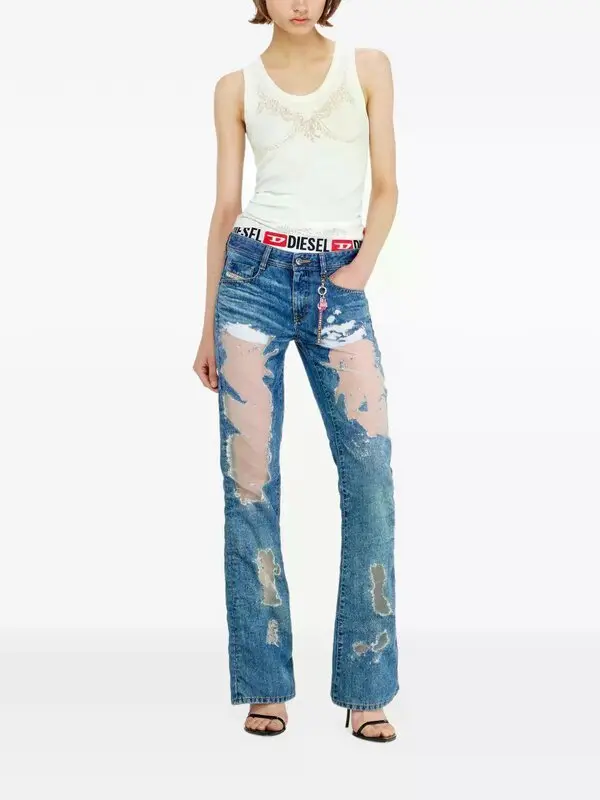 DIESEL® X Tinder 1969 D-ebbey Devoré Detail Jeans - Blue