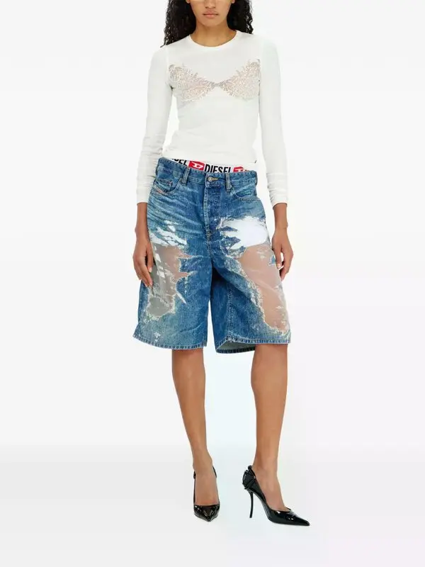 DIESEL® X Tinder Distressed Denim Shorts
