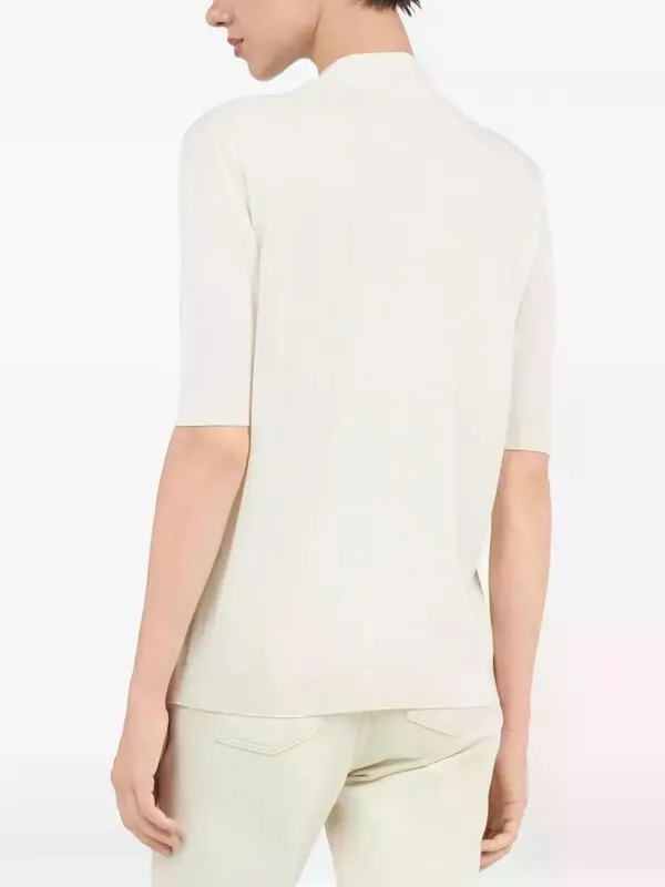 Roberto Cavalli Logo Plaque Mock Neck T-shirt