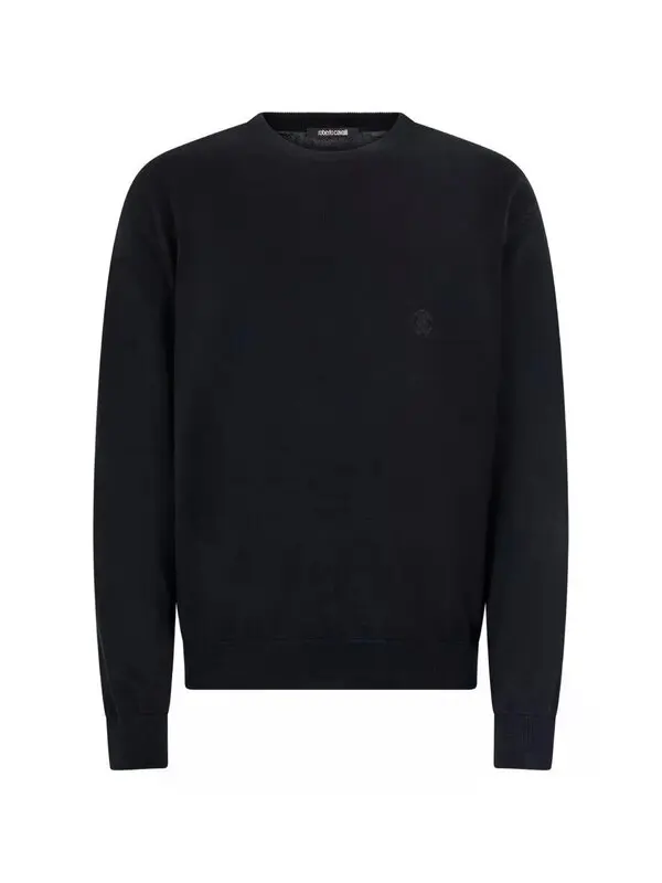 Roberto Cavalli Monogram Embroidered Sweater - Black