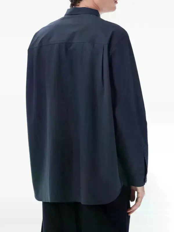 STILL BY HAND Band-collar Chest-pocket Shirt