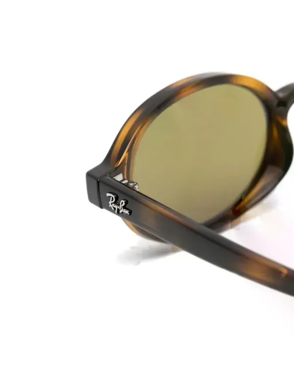 Ray-ban Tortoiseshell-effect Round-frame Sunglasses
