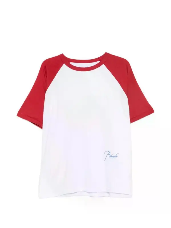 Rhude Classique Logo-embroidered Raglan-sleeve Cotton T-shirt - White