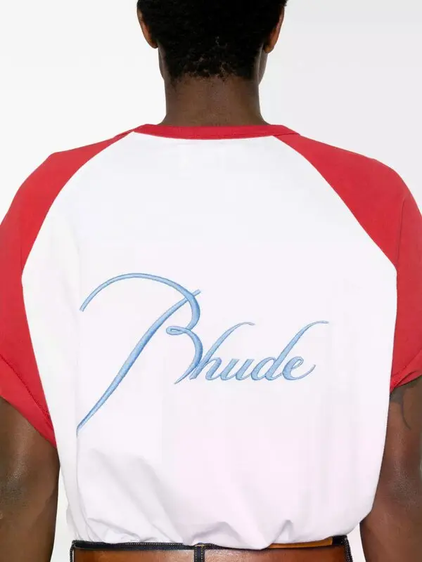 Rhude Classique Logo-embroidered Raglan-sleeve Cotton T-shirt