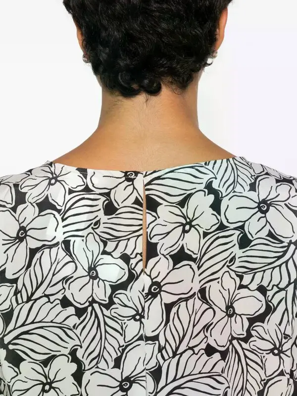 Max Mara Silk Floral Print Blouse