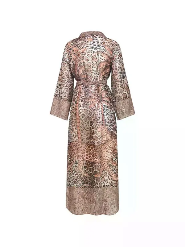 PIN-UP STARS Wild Leopard-print Belted Robe