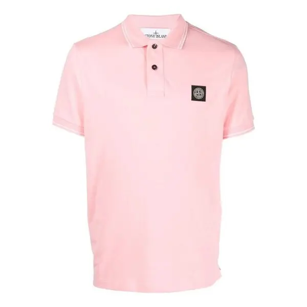 Stone Island Patch Polo Shirt - Pink