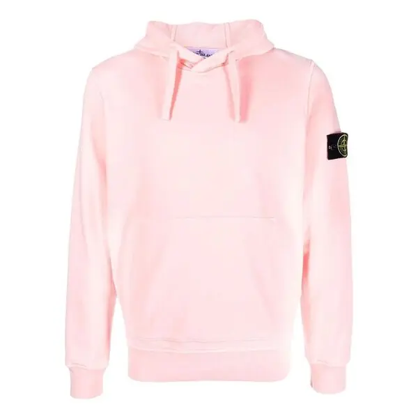 Stone Island Garment Dyed Popover Hoodie - Pink