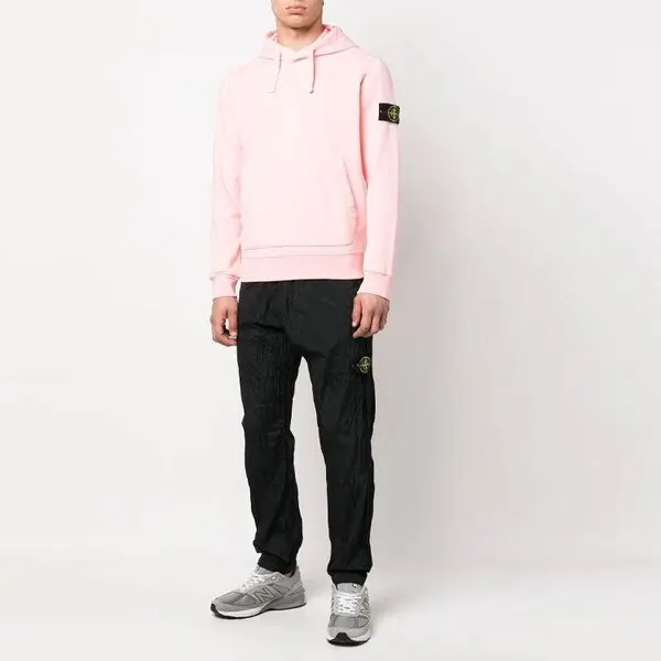 Stone Island Garment Dyed Popover Hoodie - Pink