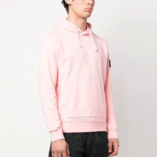 Stone Island Garment Dyed Popover Hoodie - Pink