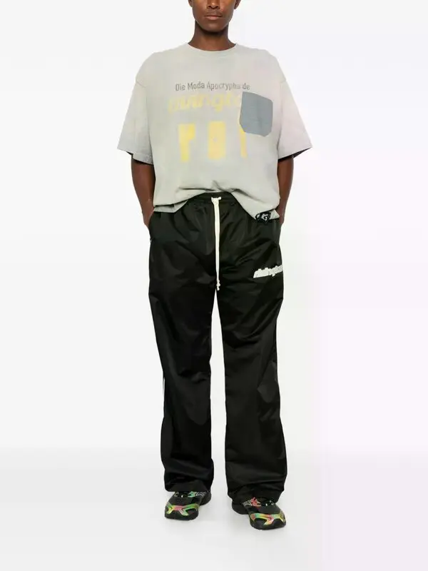 RRR123 Graphic-print Pocket-detail Cotton T-shirt - Grey