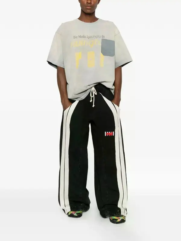 RIVINGTON ROI REBIS Logo-patch Side-stripe Cotton Track Pants