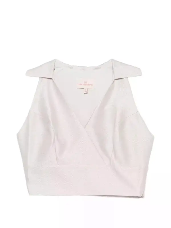 LEEN MOUGRHABI Evelyn V-neck Crop Top