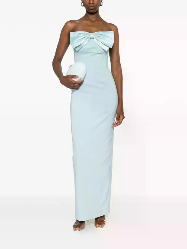 LEEN MOUGRHABI Angelique Strapless Maxi Dress - Blue