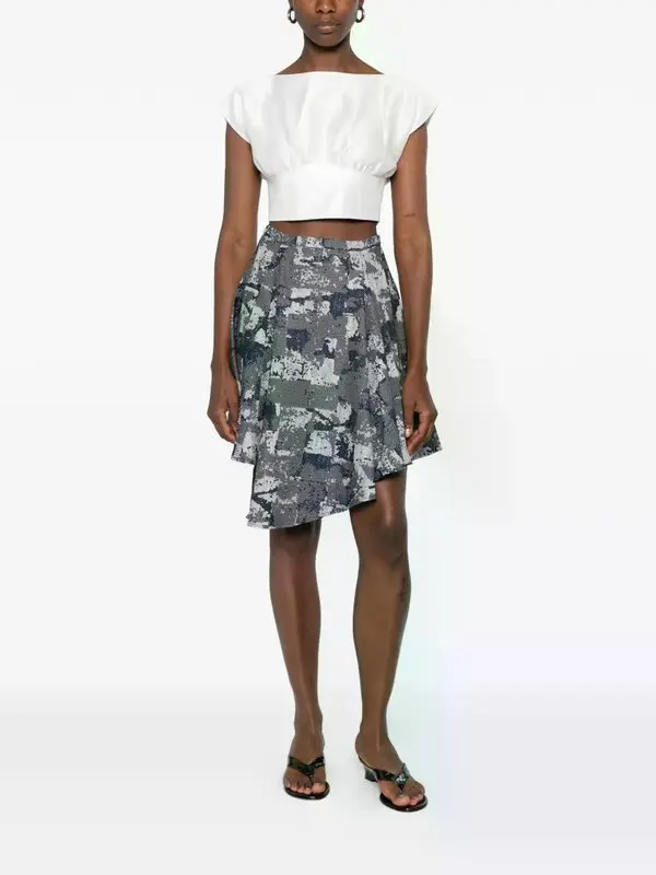 LEEN MOUGRHABI Isla Boat-neck Crop Top