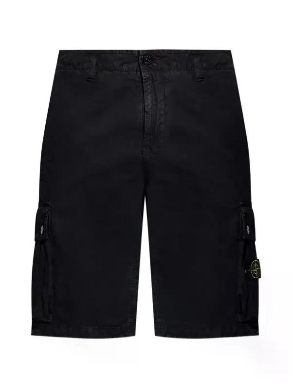 Stone Island Logo-patch Cargo Shorts - Black