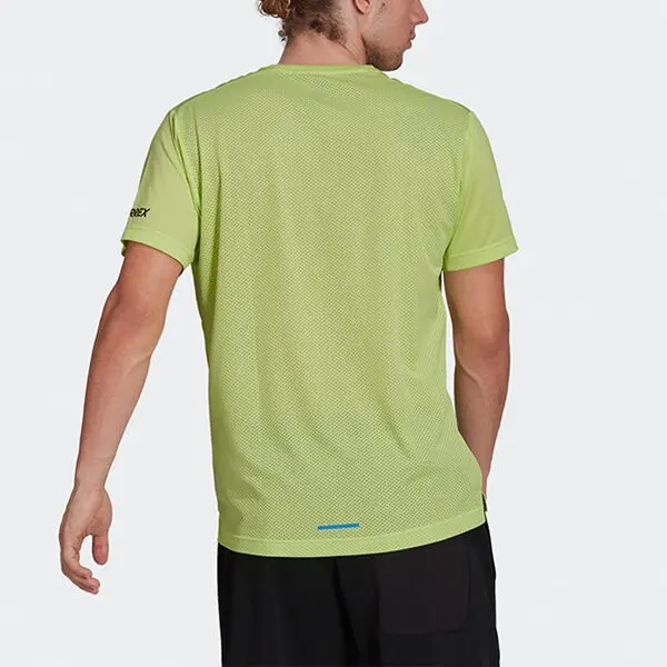 Adidas Contrasting Colors Alphabet Printing Round Neck Short Sleeve Green