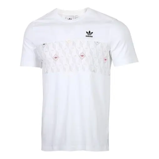 Adidas Originals Monogram Printing Logo Short Sleeve - White