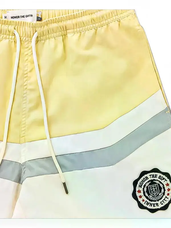 HONOR THE GIFT Poly Logo-patch Panelled Shorts - Yellow