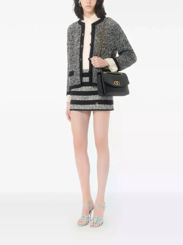 Valentino Garavani Linen And Lurex Knitted Jacket - Black