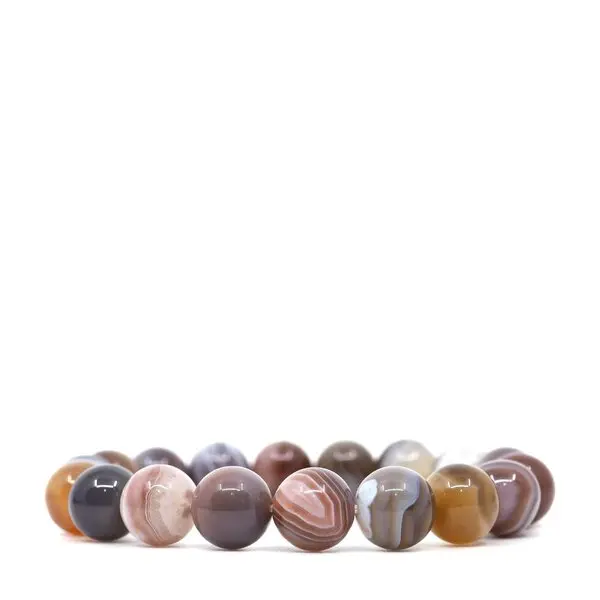 SHAR OKE Botswana Banded Agate Bead Bracelet - Grey