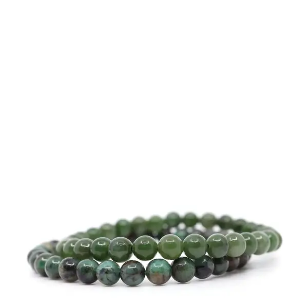 SHAR OKE Canadian Jade & Emerald Bracelet Set - Green