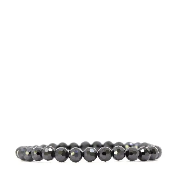 SHAR OKE Faceted Cubic Zirconia Bead Bracelet - Black