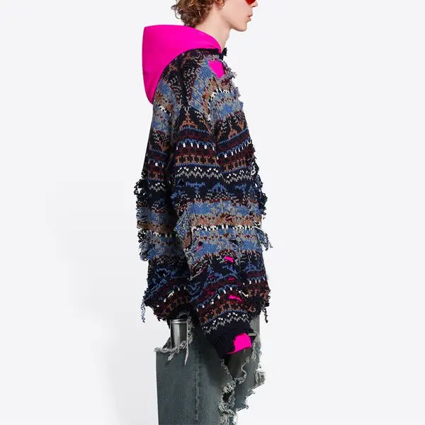 Balenciaga Destroyed Fair Isle Wool-blend Jumper