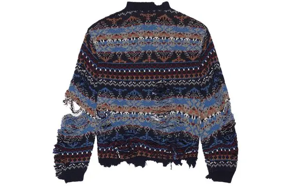 Balenciaga Destroyed Fair Isle Wool-blend Jumper