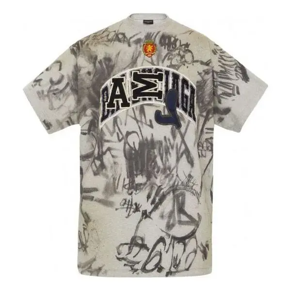 Balenciaga Skater Graffiti T-shirt - Heather Grey
