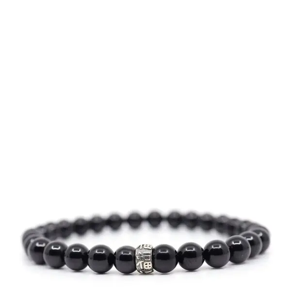 SHAR OKE Black Spinel And Sterling Silver "good Fortune" Bracelet - Silver/black