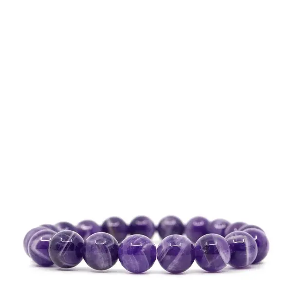 SHAR OKE Chevron Amethyst Bead Bracelet - Purple/white