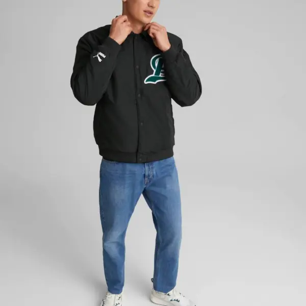 PUMA Team Bomber Button Down Jacket
