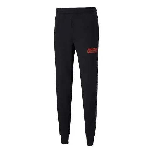 PUMA Core Camo All Over Print Pants 'black Red - Black/red